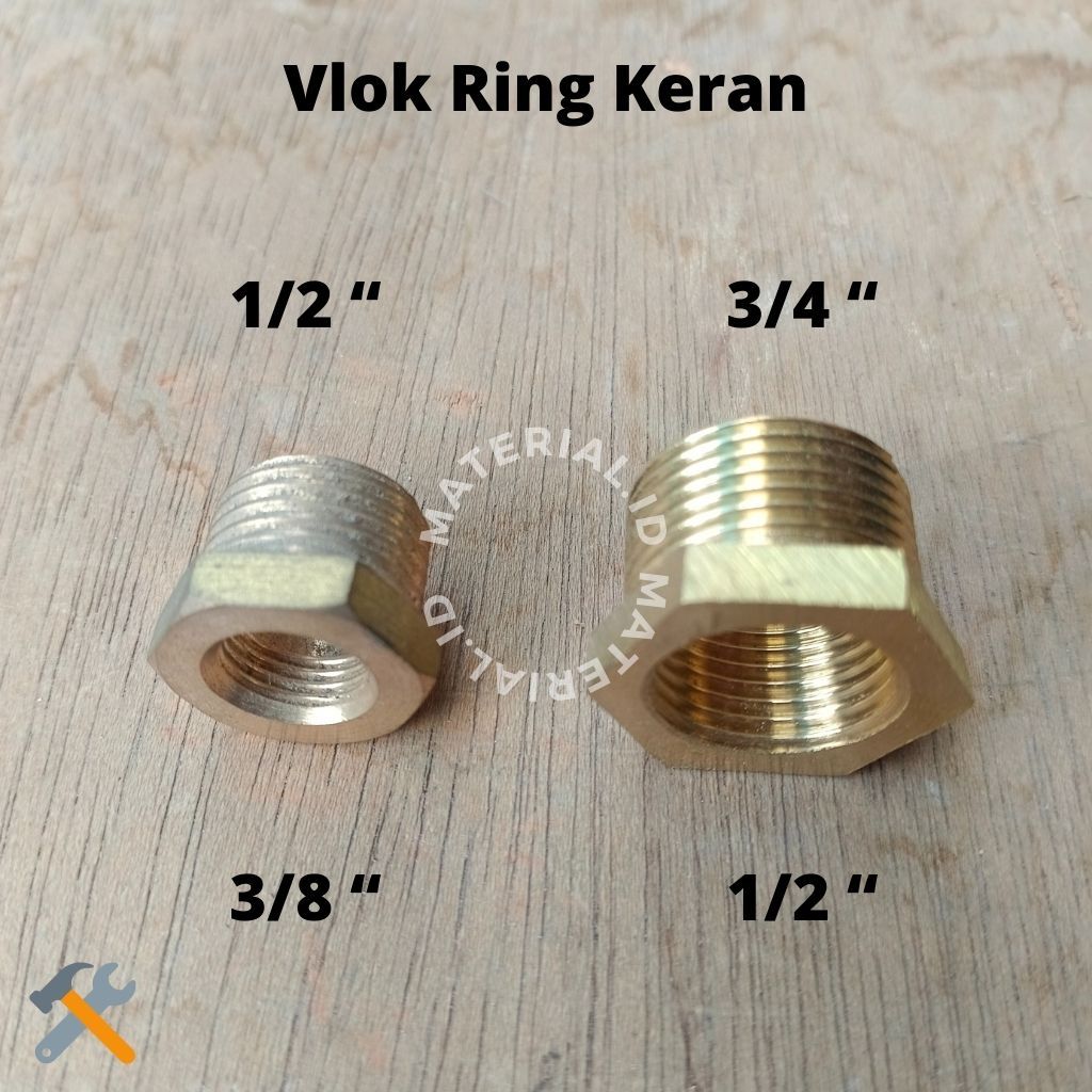 Jual Vlok Ring Keran Kuningan 3/8" x 1/2 Inch | 1/2 x 3/4 Inch Vlok Sok ...