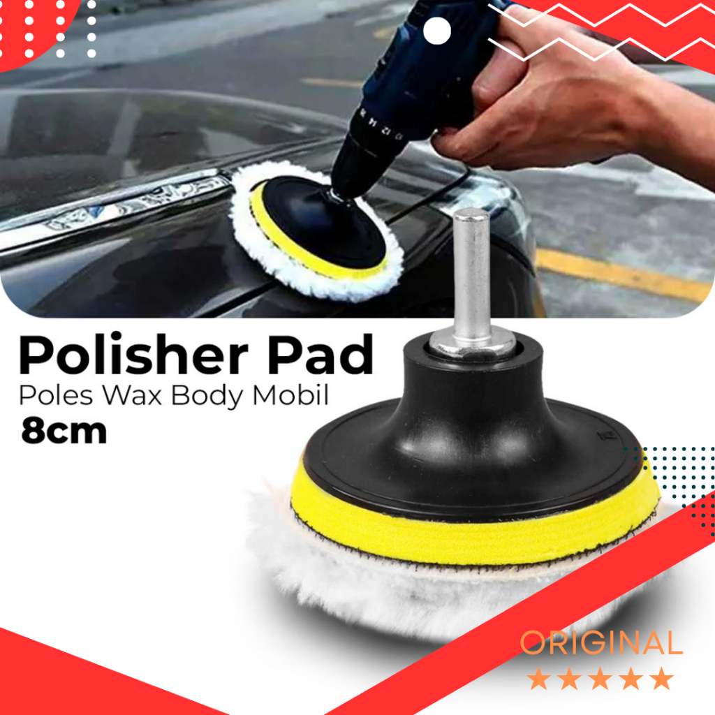 Jual Universal Polisher Pad Wol Poles Wax Buffer Body Mobil 80mm 5 PCS ...