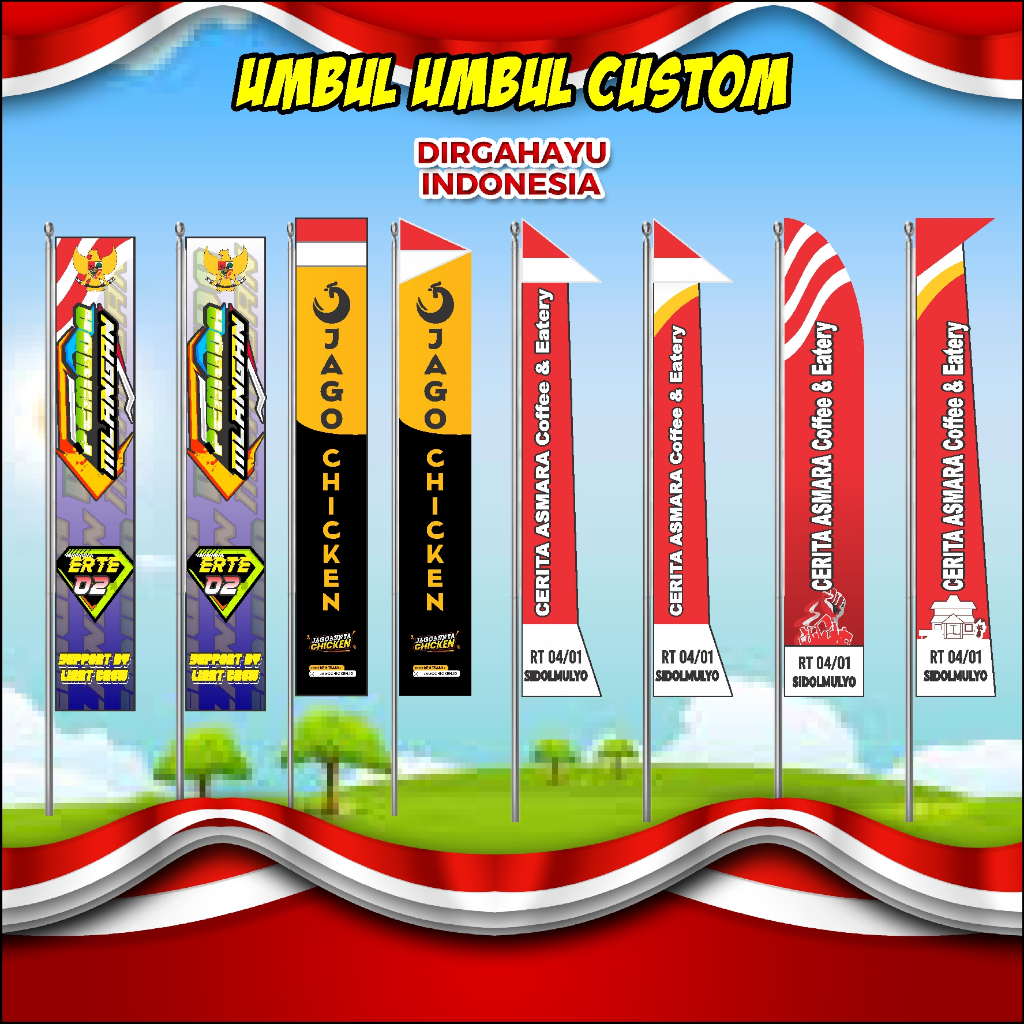 Jual Umbul Umbul Full Print 17 Agustus Bisa Custom Desain Satuan ...