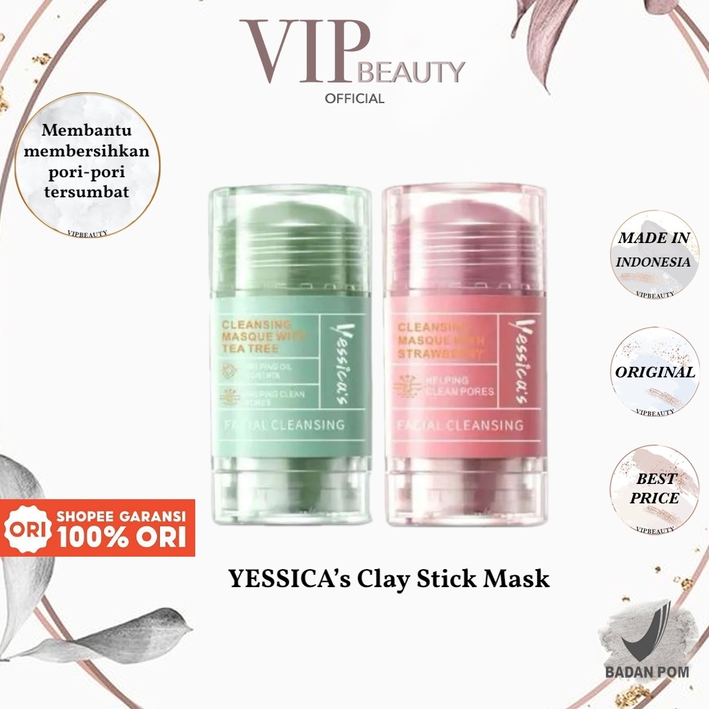 Jual YESSICA’s Clay Stick Mask 50g - Strawberry | Tea Tree Anti Pores ...