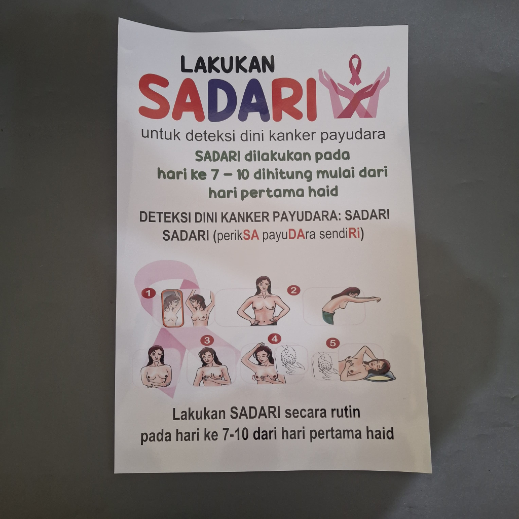 Jual Poster Kesehatan Deteksi Dini Kanker Payudara-Lakukan SADARI (PerikSA-PayuDAra-SendiRI ...