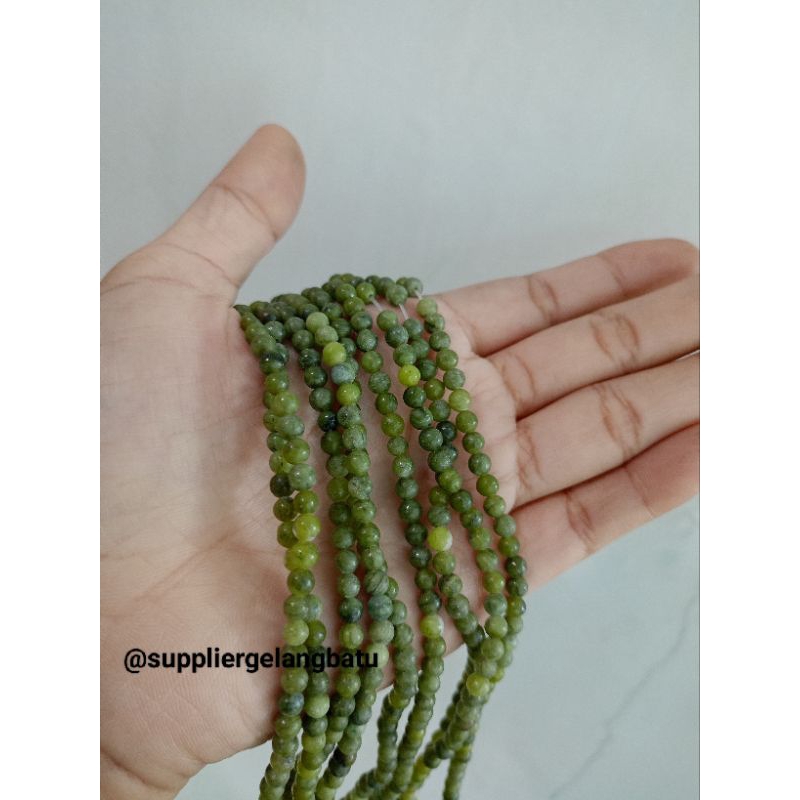 Jual Bahan Batu Alam Giok green jade hijau 4mm sojol Sulawesi | Shopee ...