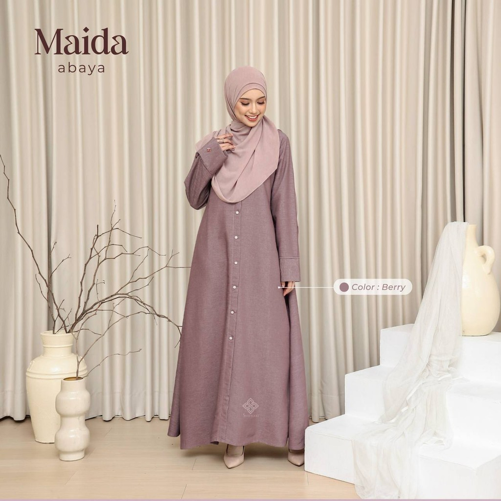 Jual Maida Dress Abaya Shieraki with Finger Loop Exclusive Materials ...