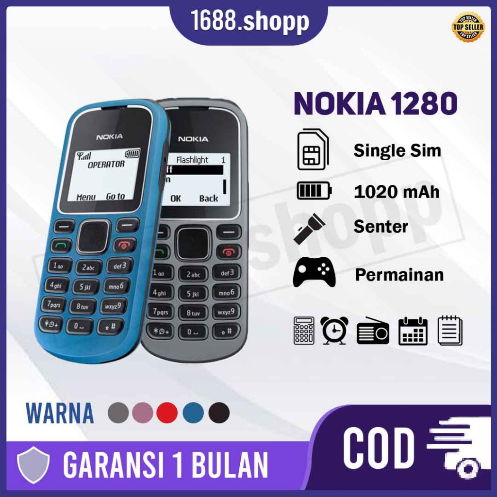 Jual HP Nokia 1280 hp jadul bergaransi | Shopee Indonesia Jual HP Nokia 1280 hp jadul bergaransi | Shopee Indonesia