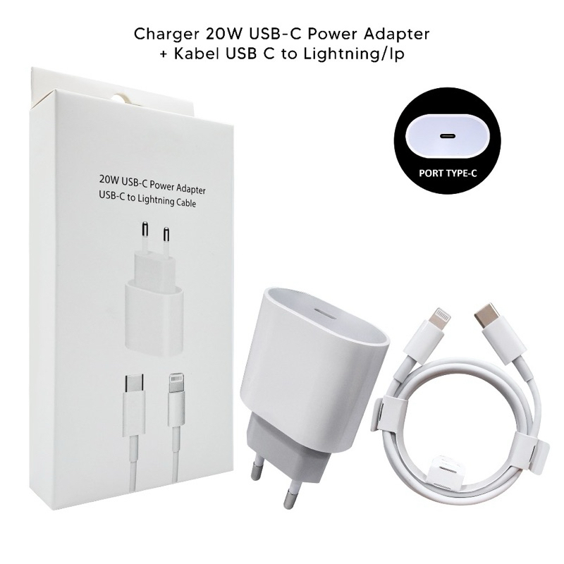 Jual Charger iPhone Adaptor 20Watt Fast Charging USB C to Lightning ...