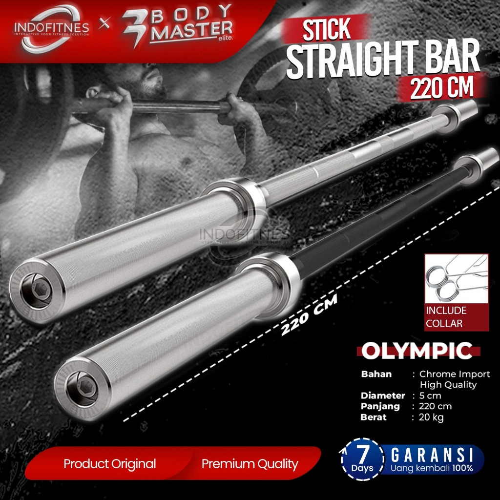 Jual BODYMASTER Olympic ECO Bar 220cm Stick Barbell 20KG Crossfit Olympia Lurus | Shopee Indonesia
