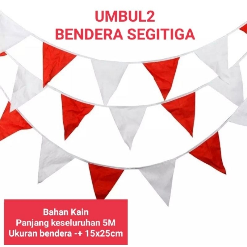 Jual BENDERA SEGITIGA MERAH PUTIH KAIN 5 METER | Shopee Indonesia