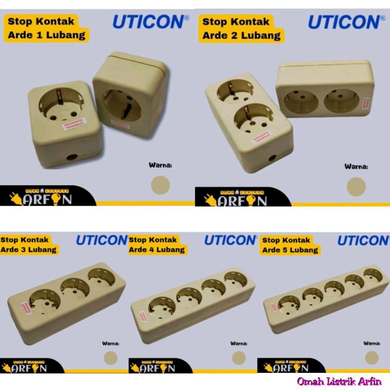 Jual Stop Kontak OB Uticon 1L 2L 3L 4L 5L Stop Kontak Arde 1 Lubang 2 Lubang 3 Lubang 4 Lubang 5 ...