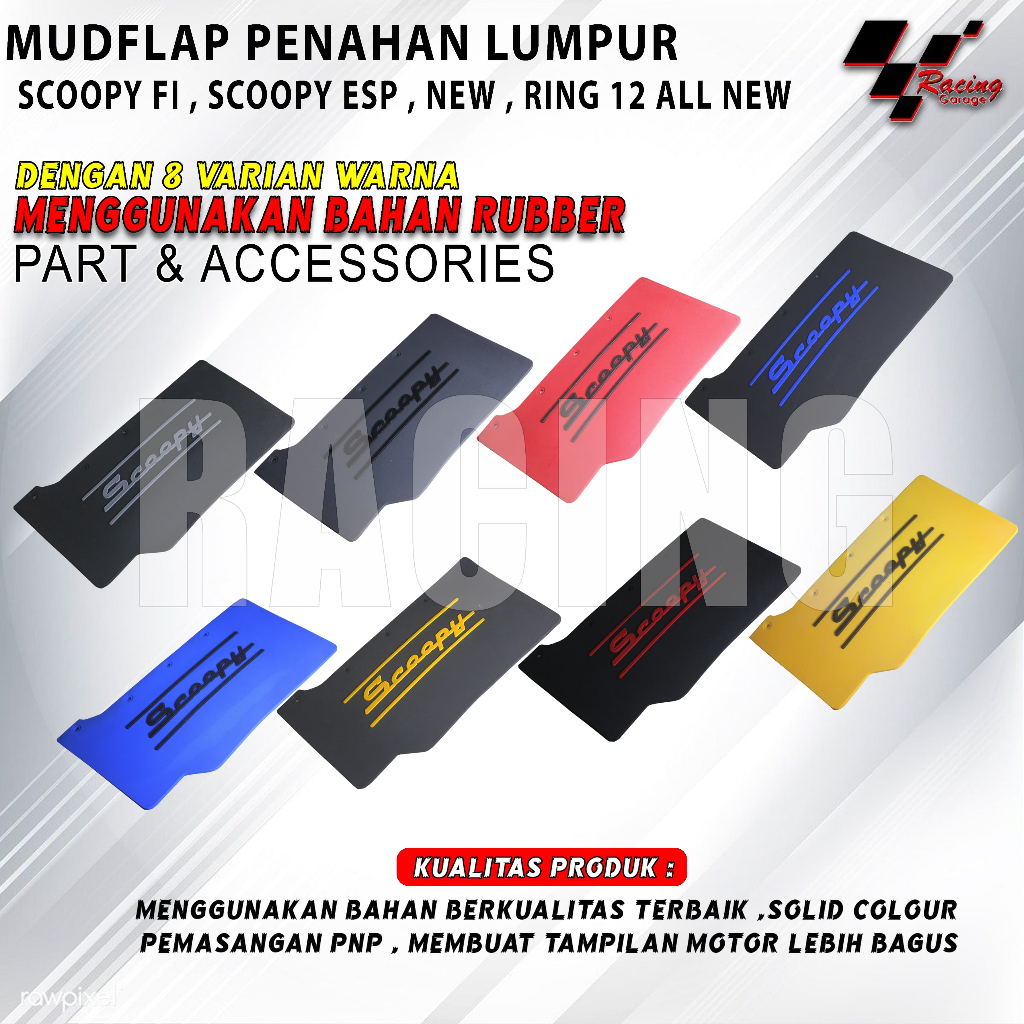 Jual MUDLAP SCOOPY ESP FI F1 NEW MUDFLAP MUD LAP FLAP KARET PENAHAN ...