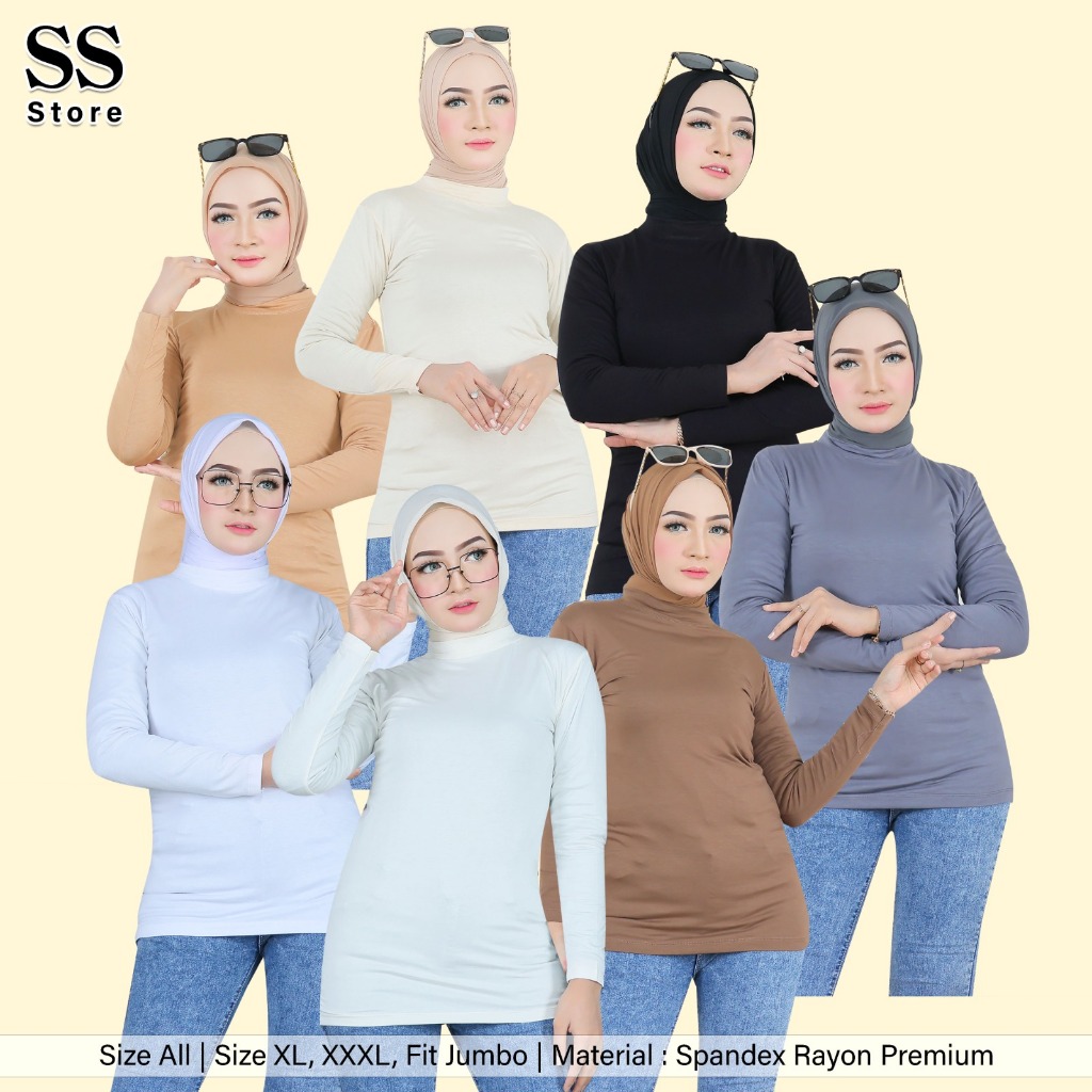 Jual TSHIRT MANSET DALAMAN BAJU SEPANDEK PREMIUM/INNER/TURTLE NECK ...