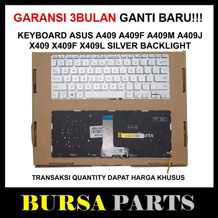 Jual Keyboard Asus A409 A409F A409M A409JA X409F SILVER X409 Backlight ...