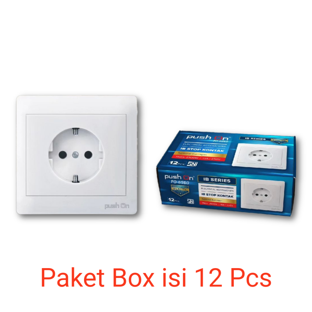 Jual Paket Box isi 12 Pcs PUSH ON Stop Kontak / Saklar / Saklar Seri ...