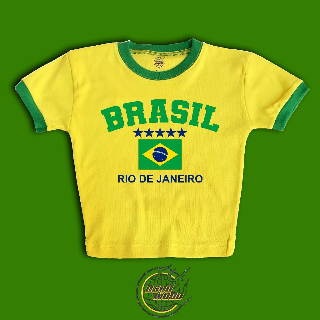 Jual croptop/baby tee ringer style this is brasil on rio de janeiro ...