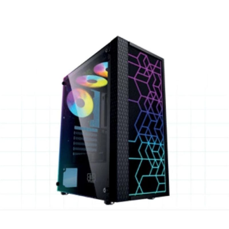 Jual Casing PC Gaming Simbadda BattleGround 05 Black ATX, mATX Tempered ...