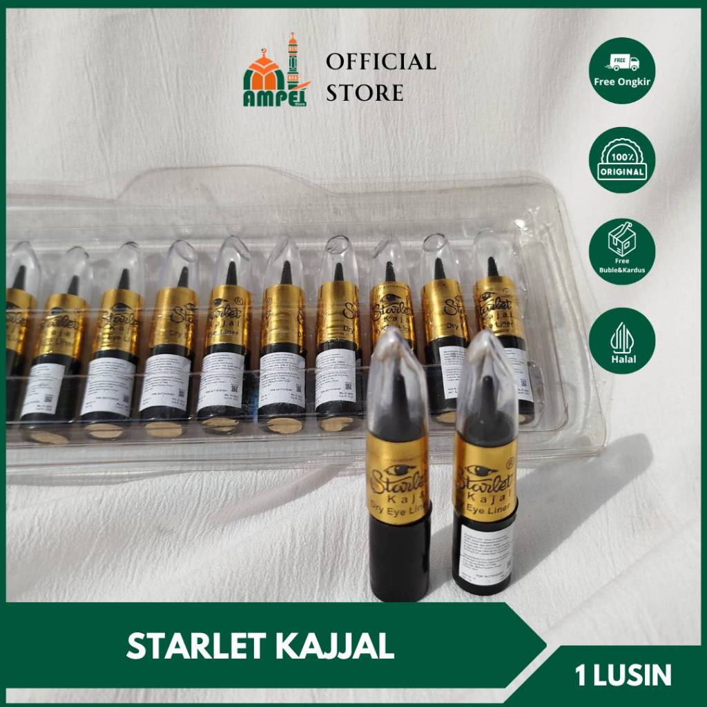 Jual 1 LUSIN (12 PCS) Celak Mata Herbal STARLET KAJAL Asli Pakistan ...