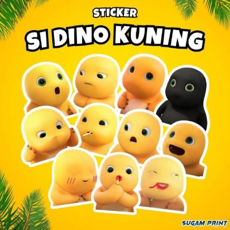 Jual sticker dino kuning/Stiker laptop | Shopee Indonesia