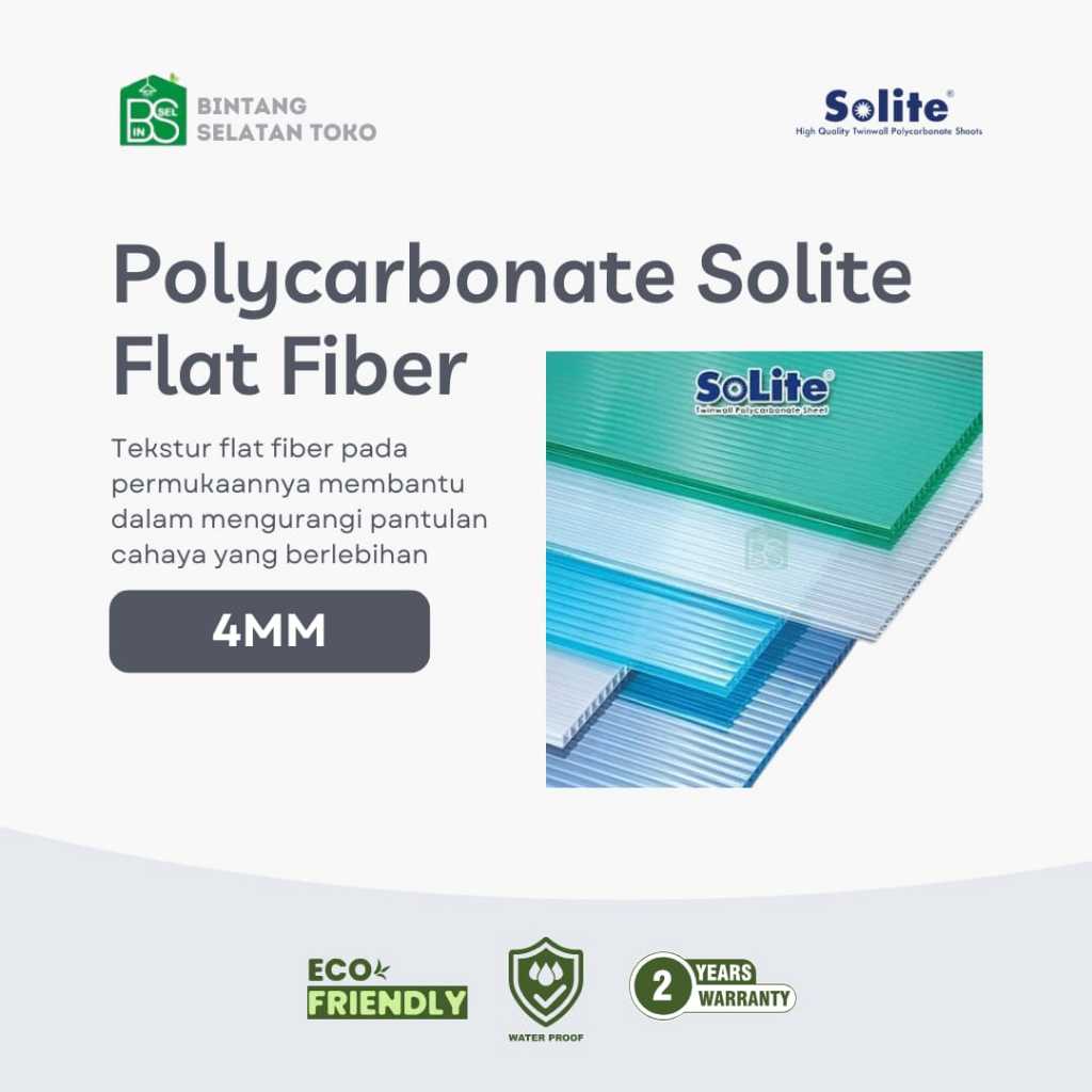 Jual POLYCARBONATE SOLITE POLIKARBONAT 4mm FLAT FIBER 2.1mx11.8m ...