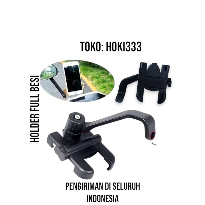 Jual Holder hp di motor full besi/Stand holder motor full besi di spion ...