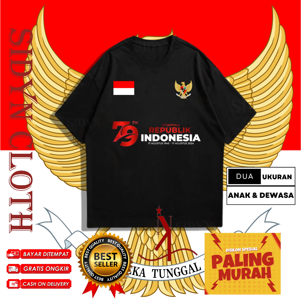 Jual BAJU KAOS HUT RI 2024/BAJU KAOS KEMERDEKAAN INDONESIA/BAJU KAOS PANITIA KEMERDEKAAN RI ...