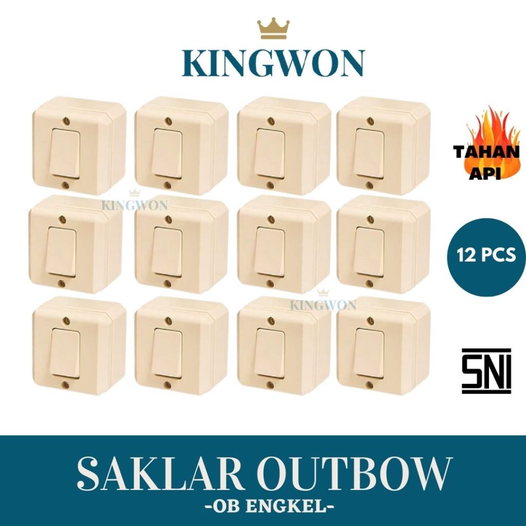 Jual PAKET 12 PCS SAKLAR OB ENGKEL SEGI CREAM SAKLAR OUTBOW ON/OFF ...