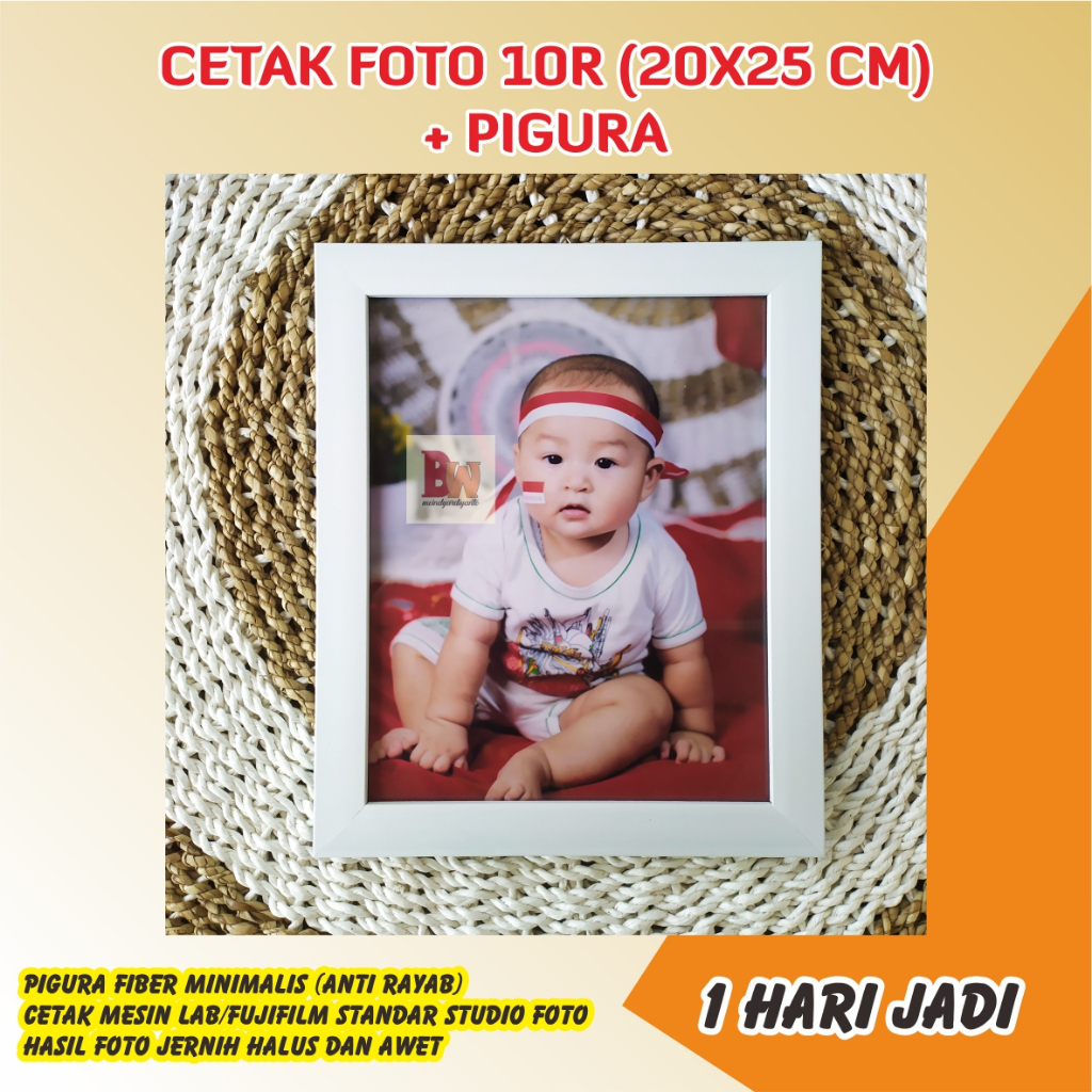 Jual CETAK FOTO BINGKAI FOTO MINIMALIS 10R 20X25CM_DENGAN KACA / MESIN ...