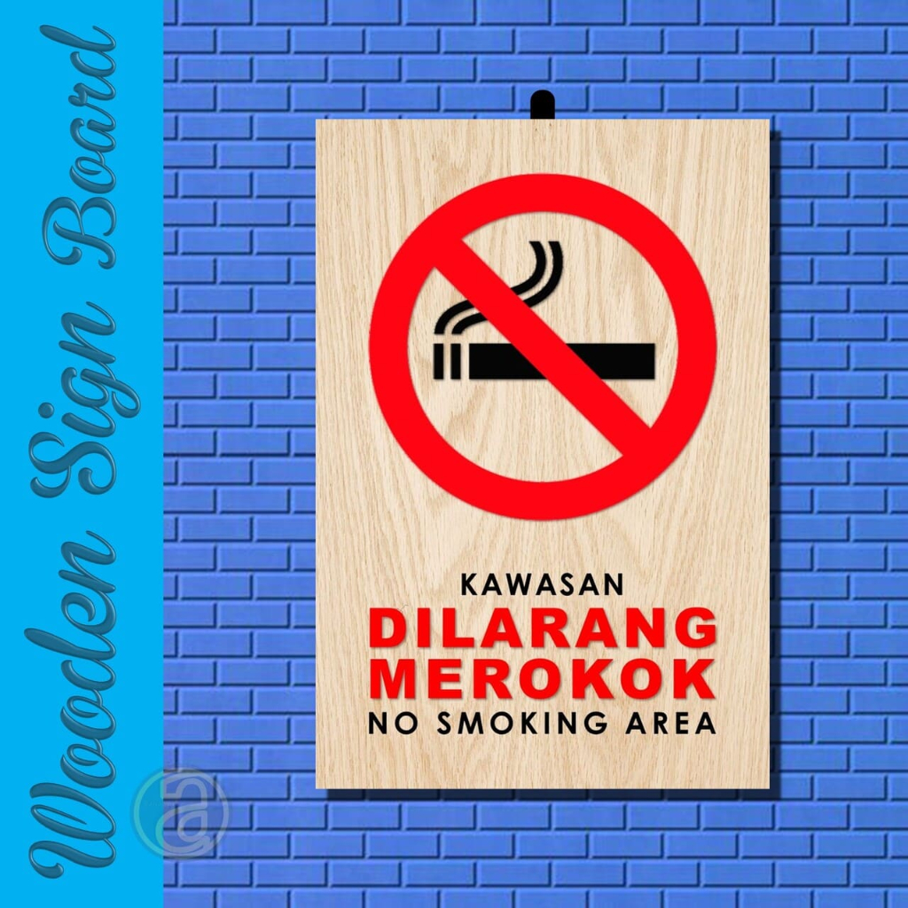 Jual Papan Tanda Larangan Tulisan Kawasan Dilarang Merokok/No Smoking ...