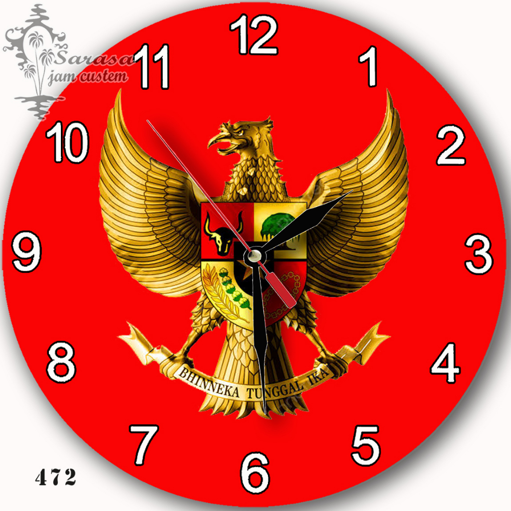 Jual JAM DINDING CUSTOM GARUDA PANCASILA 472 COCOK UNTUK DEKORASI KELAS ...