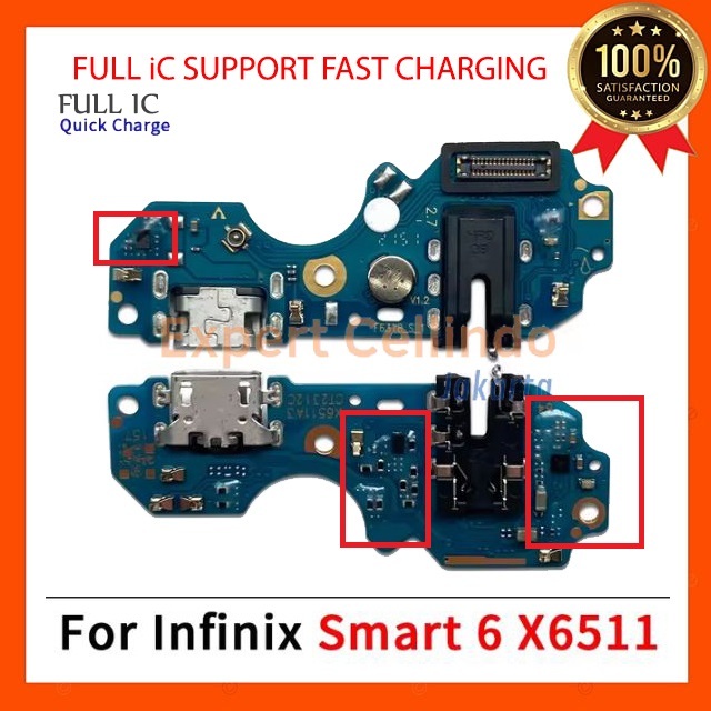 Jual Infinix Smart 6 X6511 Original With IC Flexible Konektor Charger Cas Tc Flexible Mic Papan ...