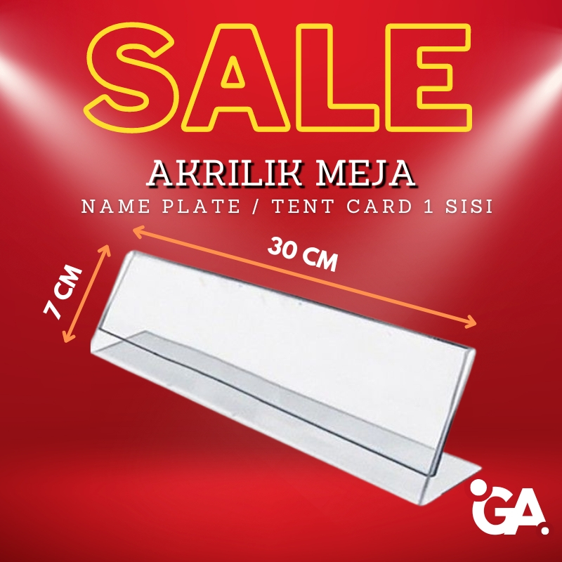 Jual Akrilik Meja / Tent Card / Kartu Nama / Name Plate 1 sisi 7x30 cm ...