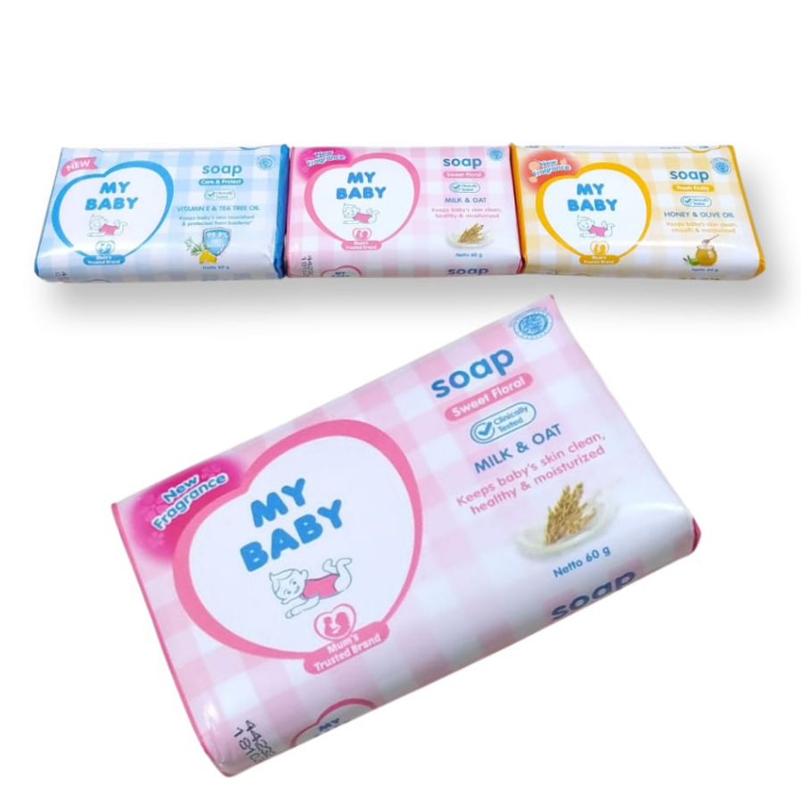 Jual MY BABY SOAP 60gr SABUN BATANG BAYI MILK OAT HONEY OLIVE OIL TEA ...