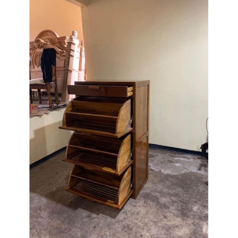 Jual rak sepatu laci minimalis rak kayu jati minimalis | Shopee Indonesia