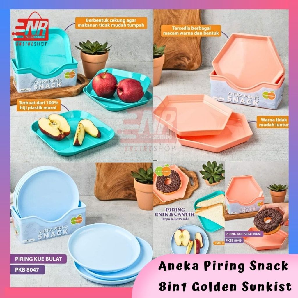 Jual 8 Pcs Piring Snack / Piring Plastik Bentuk Unik / Piring Souvenir ...