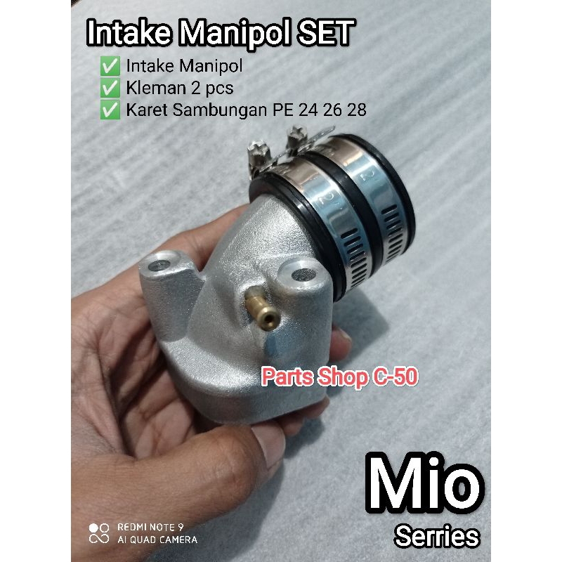Jual Intake Manipol Manipul Manifold Karbu Karburator PE 24 26 28 Set Karet Sambungan dan 2 pcs ...