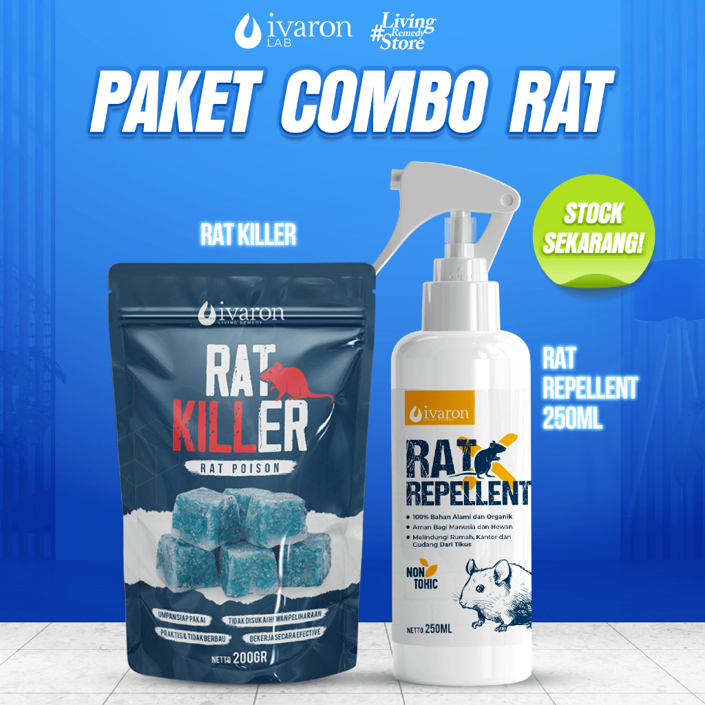 Jual RB PAKET 1 IVARON COMBO RAT REPELLENT & RAT KILLER PEMBASMI TIKUS ...