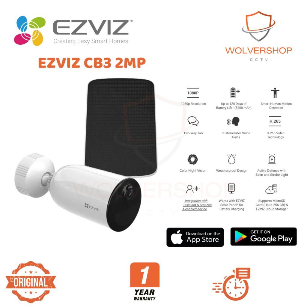 Jual CCTV EZVIZ CB3 2MP Smart Home Baterry IP Camera Outdoor | Shopee ...