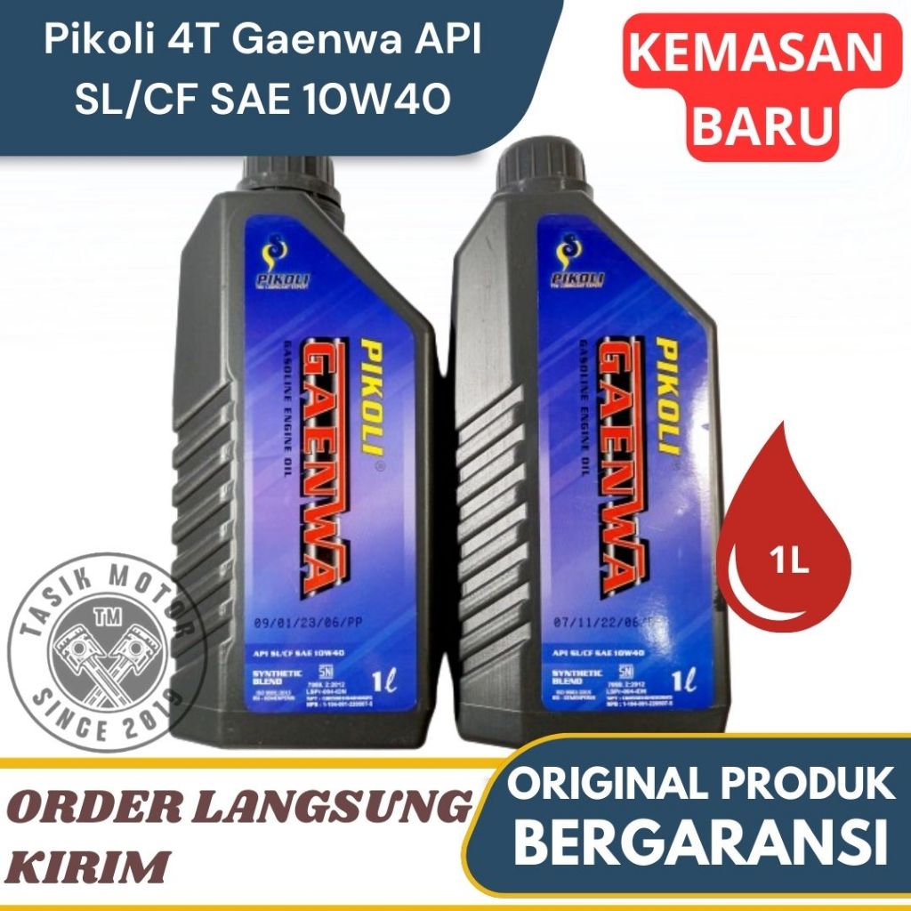 Jual Oli 1 Liter Pikoli Gaenwa API SL/CF SAE 10W40 ukuran 1000 dan 800 ...