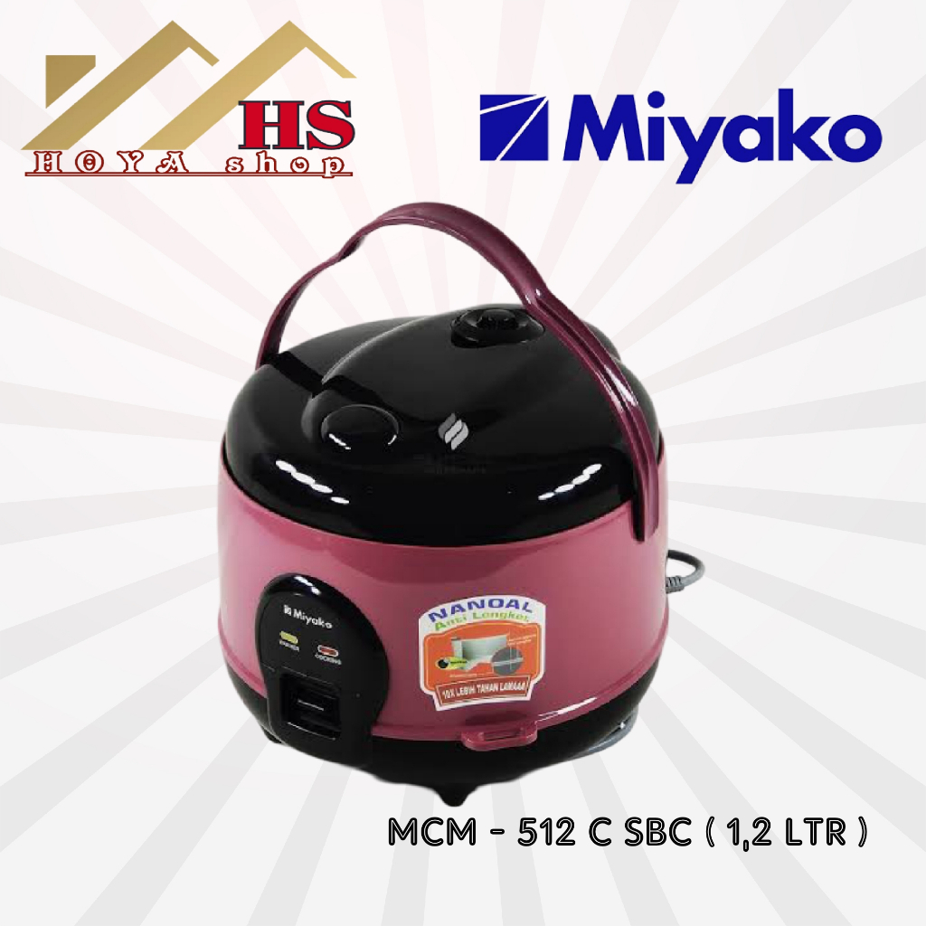 Jual MIYAKO magicom 1.2 liter MCM 512 C SBC, rice cooker miyako 512 ...
