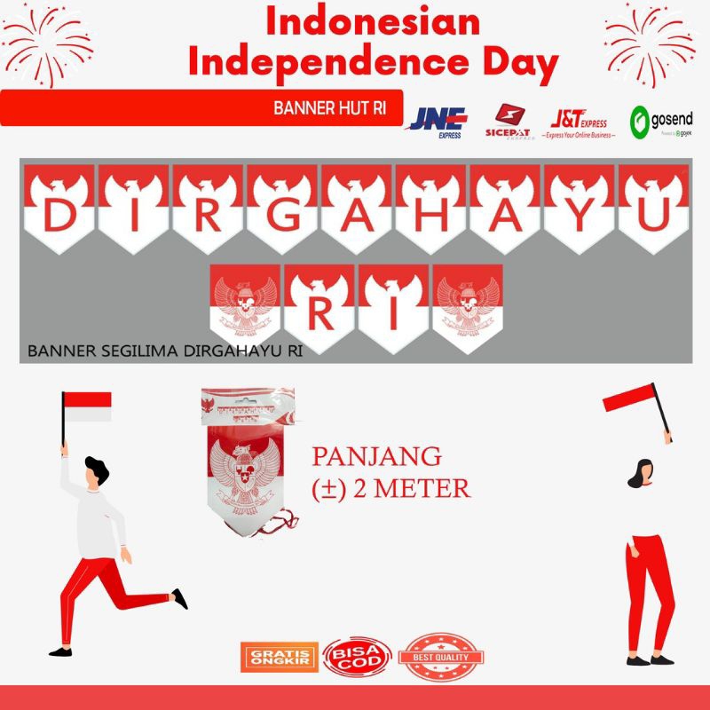 Jual Banner Tulisan Dirgahayu Republik Indonesia Bunting Flag HUT RI ...