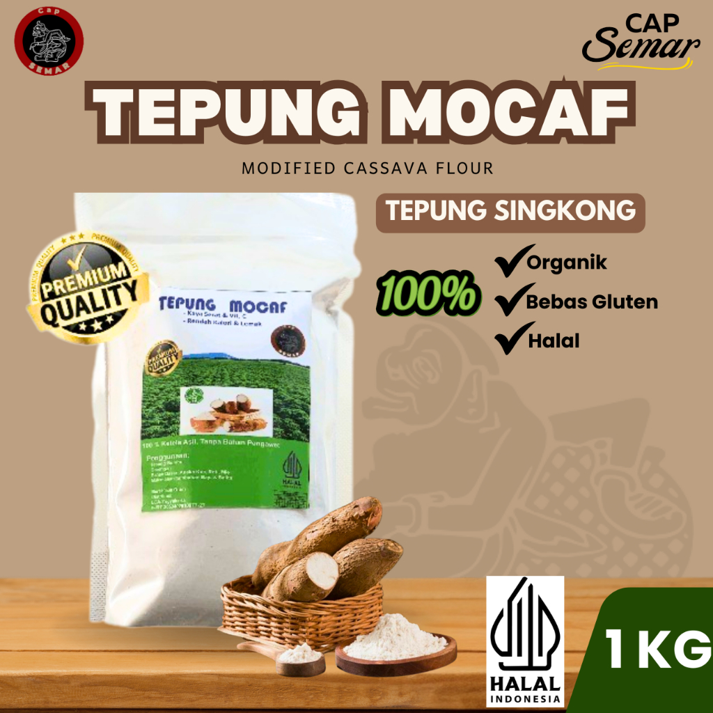 Jual Tepung Mocaf Gluten Free 1 KG | Tepung Sehat Serbaguna | Cap Semar ...