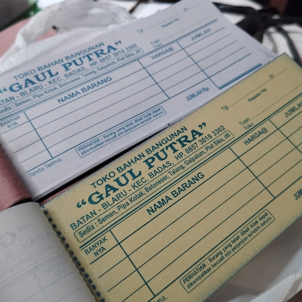 Jual [ Free Custom Setting ] Nota - Kwitansi - Bukti Pembelian ...