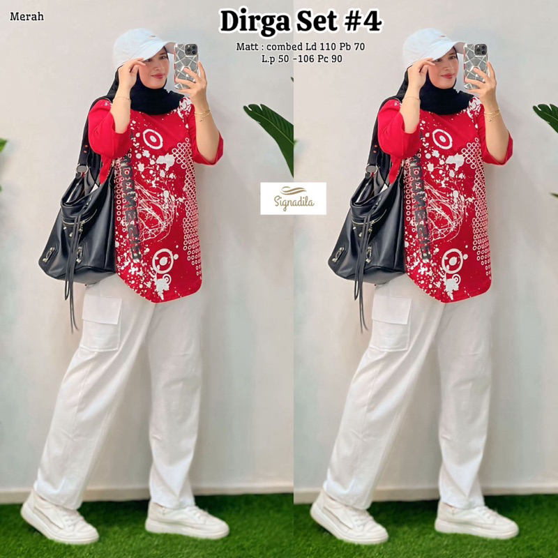 Jual [[ New Arrival ]] Setelan Kaos Agustusan Merah Putih Oversize Dirga Megan Oneset Kaos dan ...