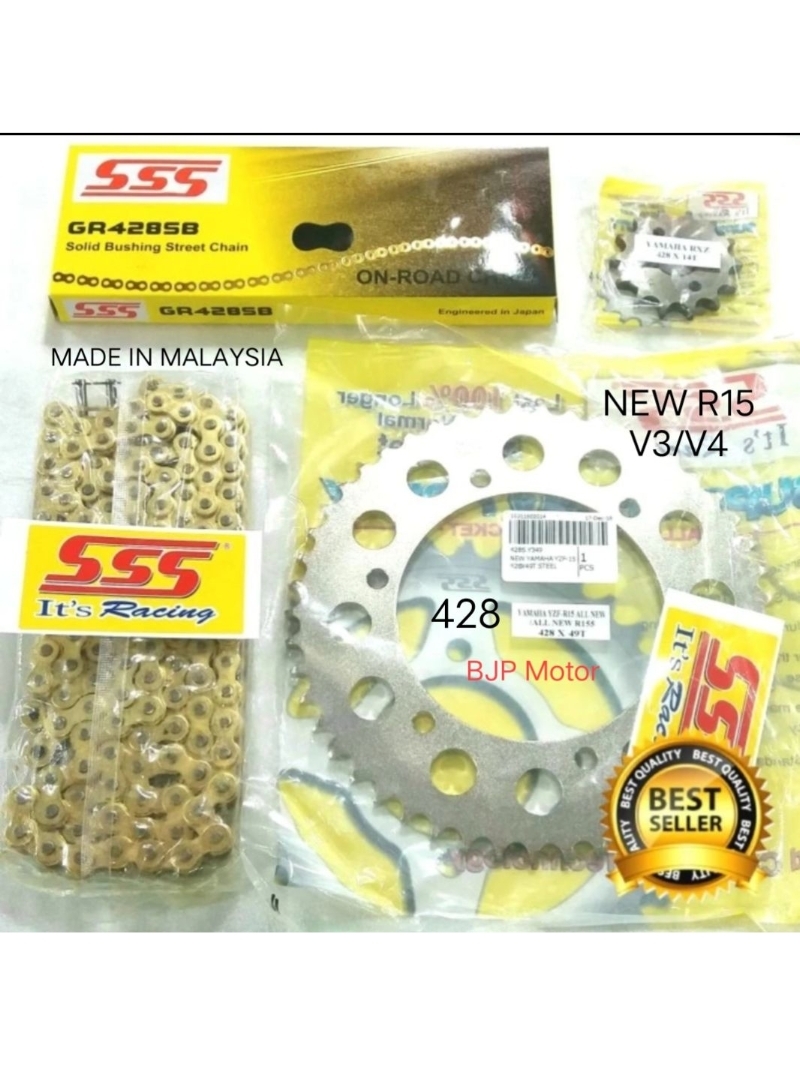 Jual Gear Set SSS 428 All New R15 V3 / V4 / XSR Full Set + Rantai SSS ...