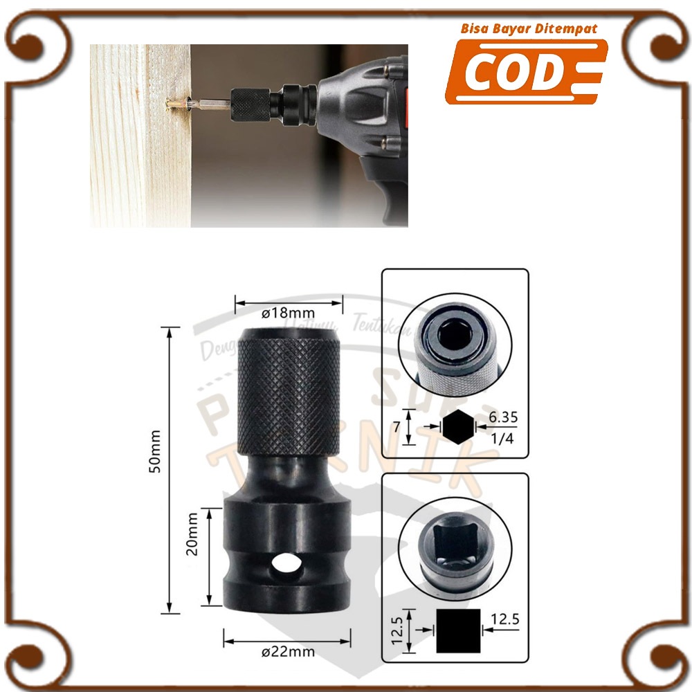 Jual Socket Adapter DRIVER IMPACT HEX SOCKET ADAPTER 1/2-Inch Socket ...