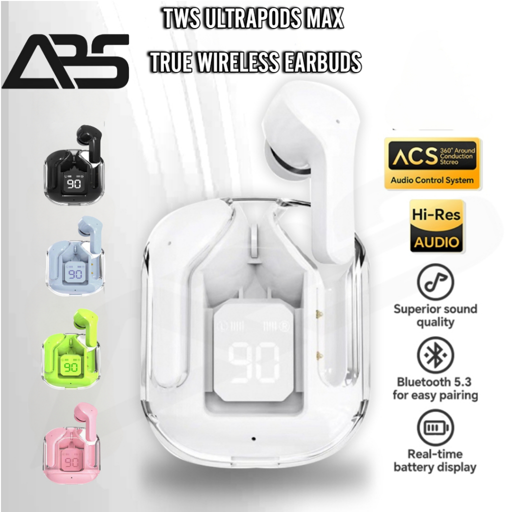 Jual Headset Bluetooth TWS Ultrapods Max In Ear Bluetooth 5.3 Gaming ...