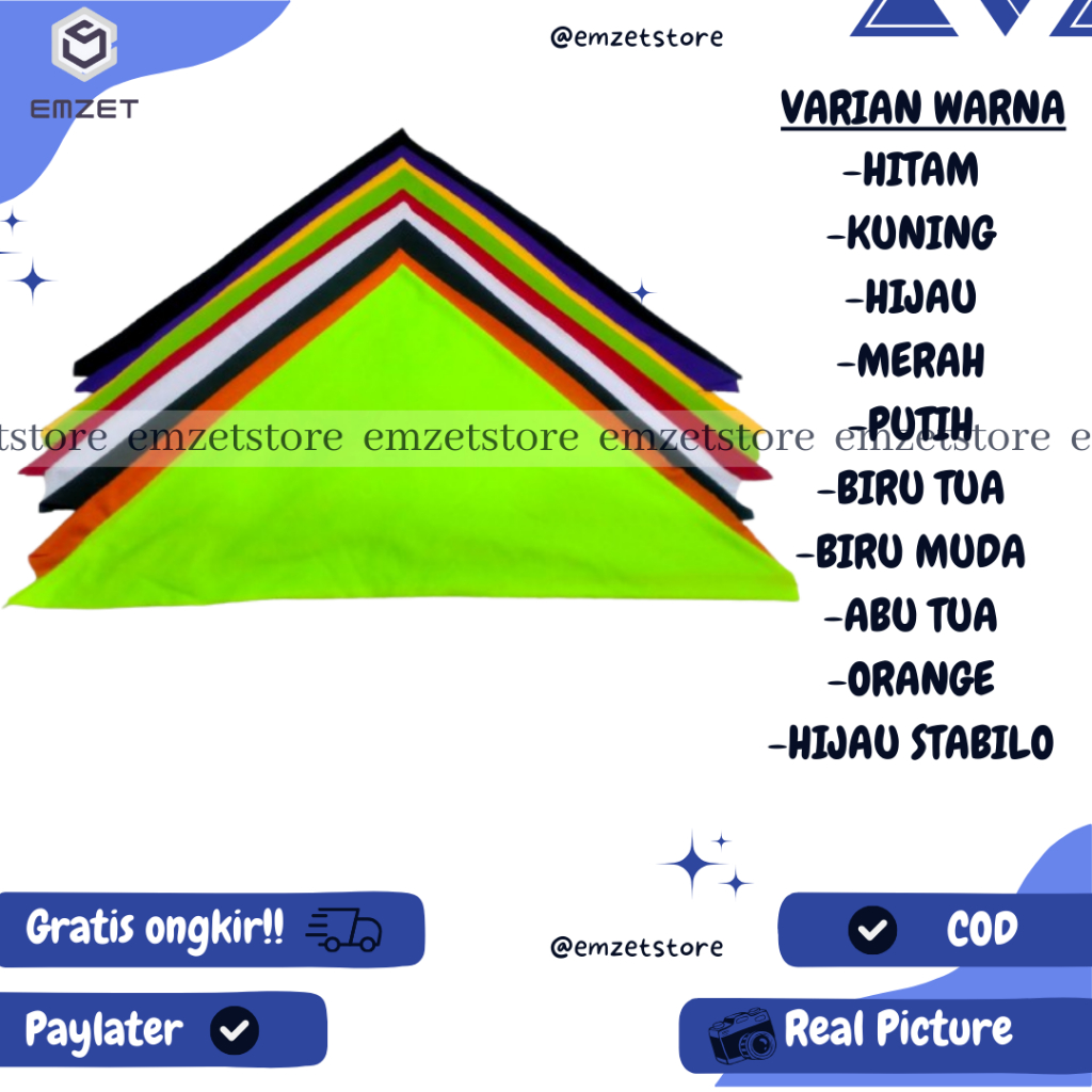 Jual SYAL WARNA SLAYER POLOS SYAL SEGITIGA BANDANA IKET SLAYER WARNA ...