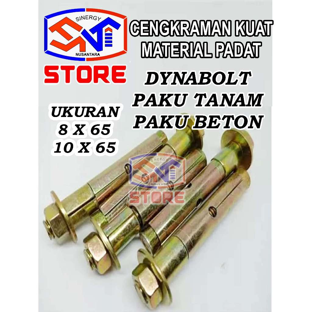 Jual DYNABOLT Baut tanam tembok baut beton UKURAN 8X65, 10X65 isi 10 ...