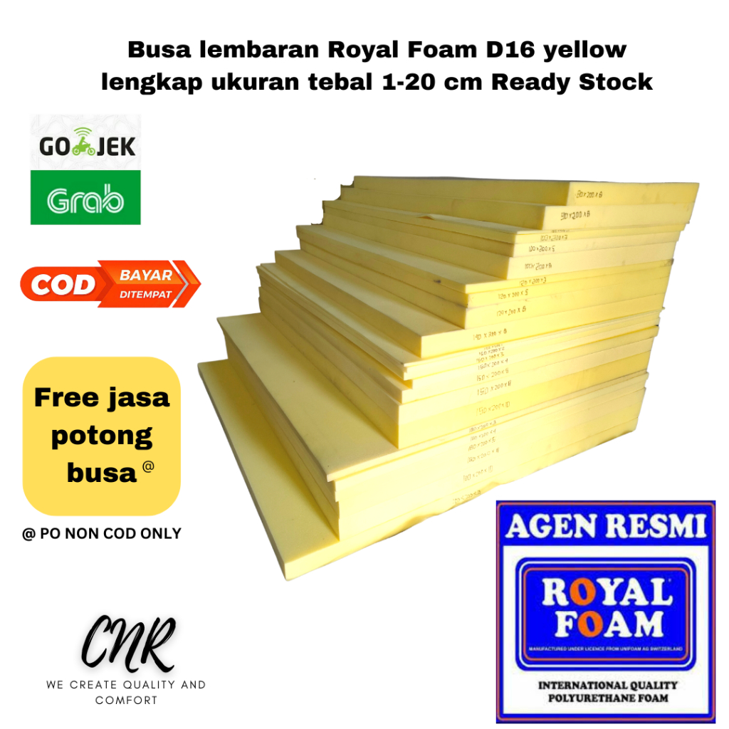 Jual Royal Foam busa lembaran density 16 yellow/green lengkap ukuran ...