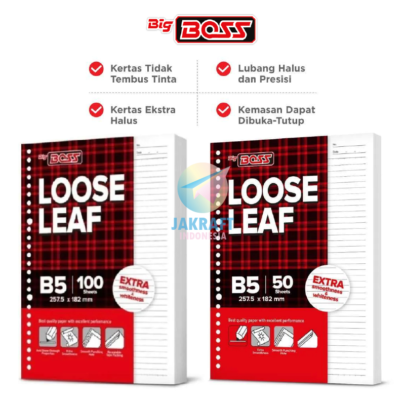 Jual (1 Pack) Kertas File Loose Leaf BIG BOSS B5 Isi Binder Note ...