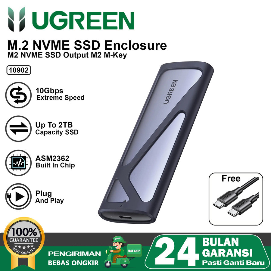 Jual UGREEN Enclosure Casing SSD M.2 NVME 2230 2242 2260 2280 USB-C ...