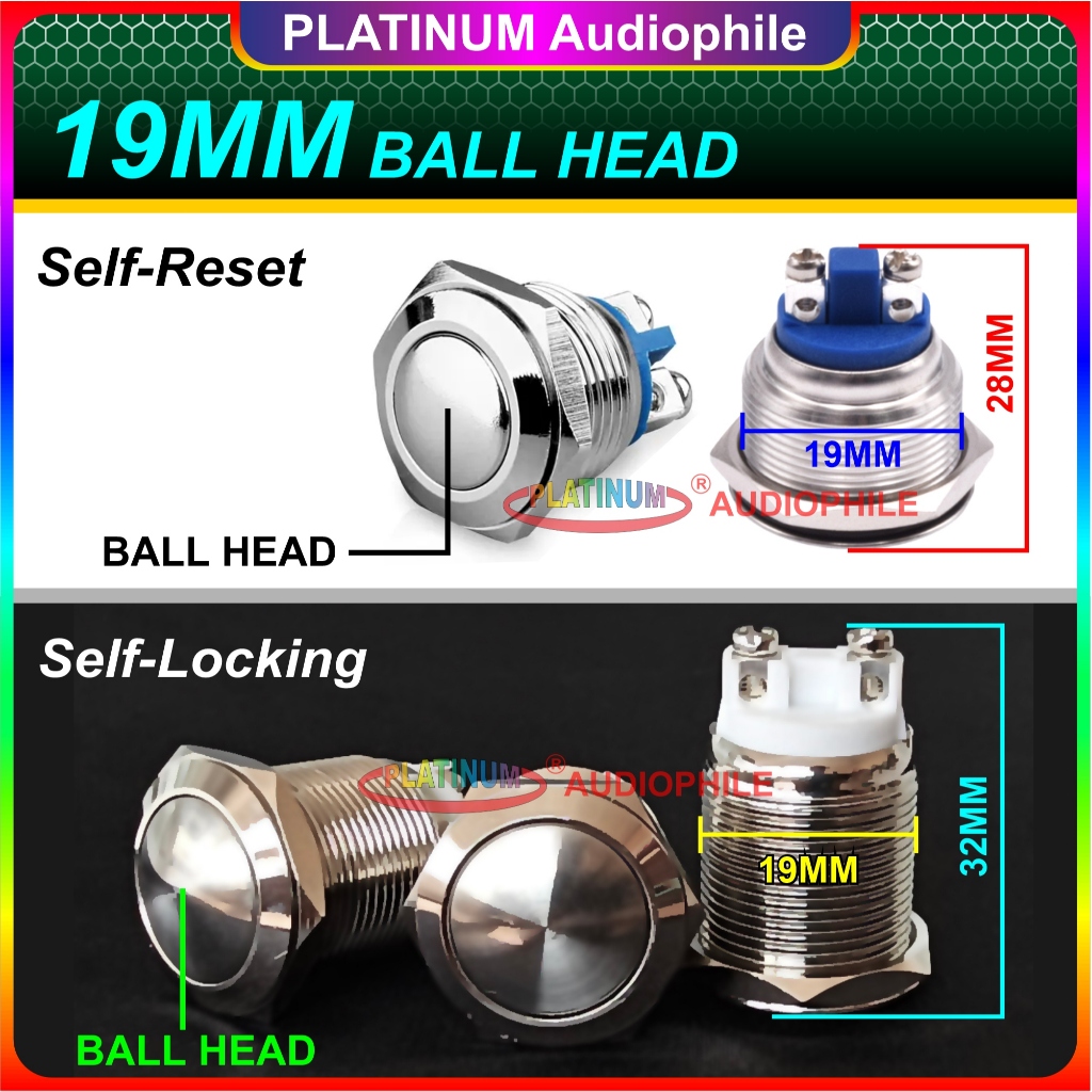 Jual Metal Push Button Switch Saklar On Off Stainless Tanpa Lampu 12MM ...